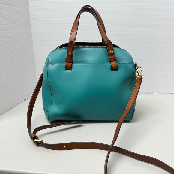 Fossil | Bags | Fossil Teal Green Leather Rachel Satchel Handbag Womens ...